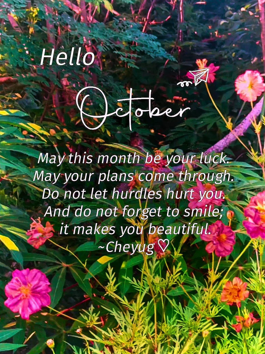 Hello October! May This Month Be Your Luck. -May Your Plans Come ...