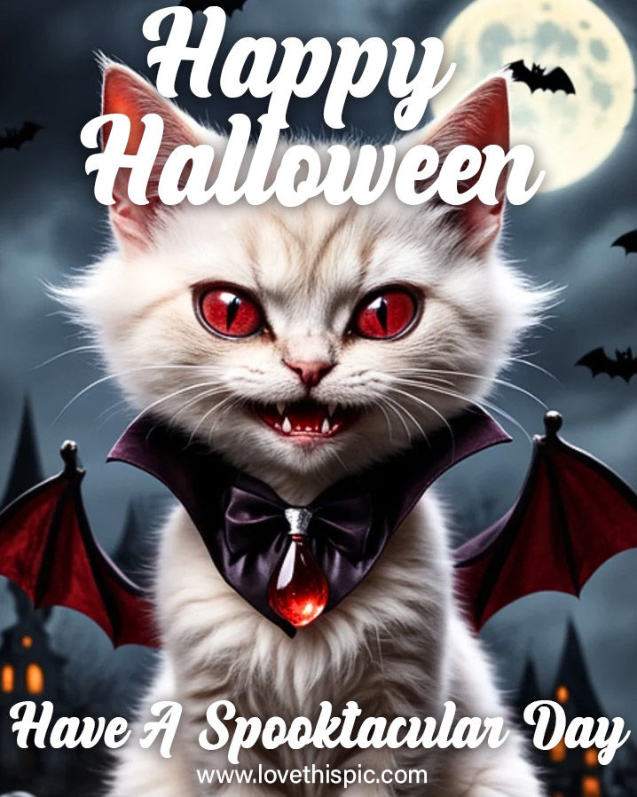 Vampire Kitten - Happy Halloween, Have A Spooktacular Day Pictures ...