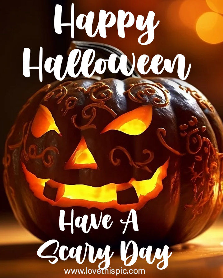 Glowing Jack O Lantern - Happy Halloween, Have A Scary Day Pictures ...