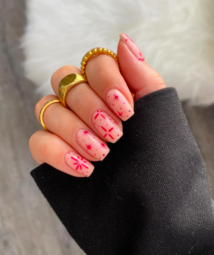 Pink Festive Star Nails Pictures, Photos, and Images for Facebook ...