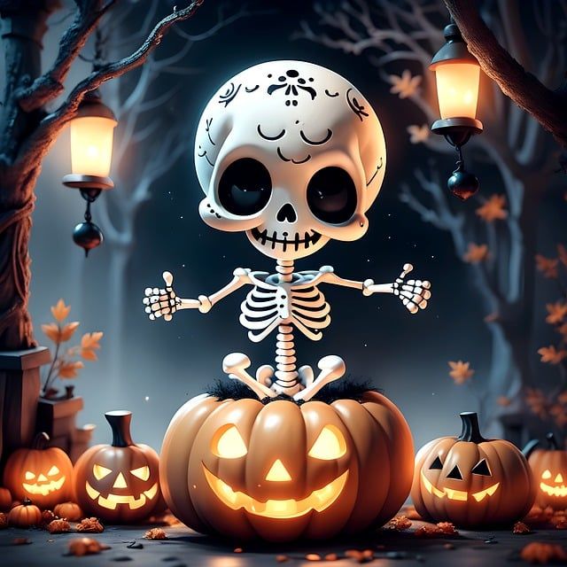Cute Skeleton With Pumpkins Pictures, Photos, and Images for Facebook ...