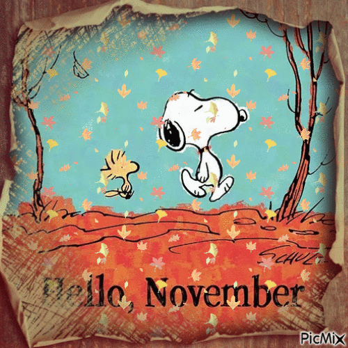 Hello, November Snoopy Fall Animated Quote Pictures, Photos, and Images ...