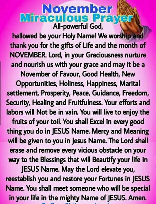 Miraculous Prayer For November Pictures, Photos, and Images for ...