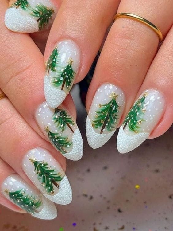 Snowy Christmas Tree Nails Pictures, Photos, and Images for Facebook ...