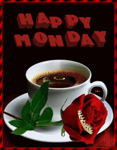 3D Happy Monday Gifs With Coffee And Rose Pictures, Photos, and Images ...