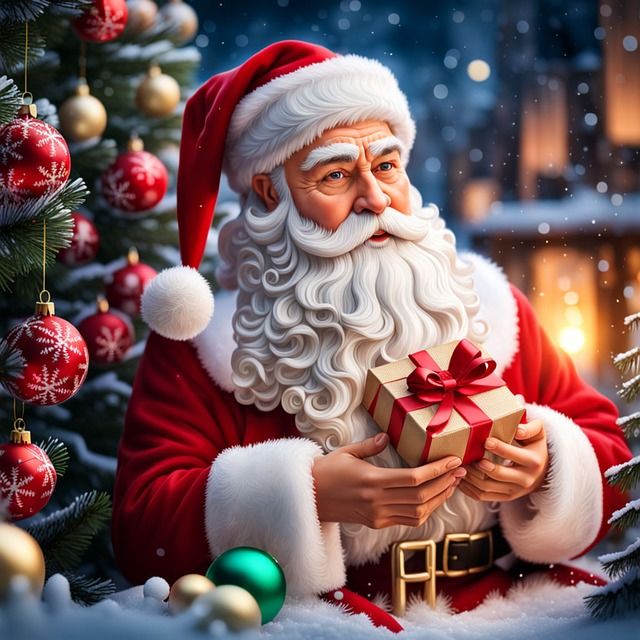 Santa With Gifts And Christmas Tree Pictures, Photos, and Images for ...