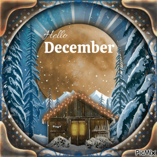 Winter Cabin Hello December Gif Pictures, Photos, and Images for ...