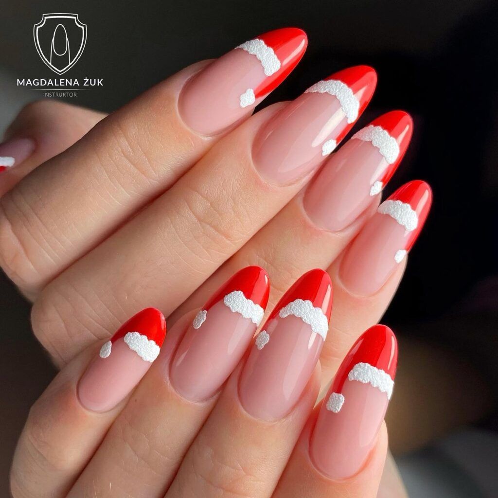 Santa Hat French Tip Nails Pictures, Photos, and Images for Facebook ...