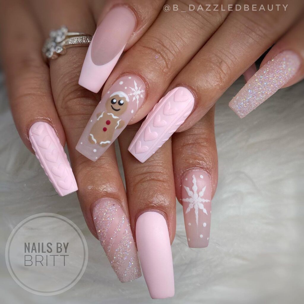 Pink Christmas Gingerbread Nail Art Pictures, Photos, and Images for ...