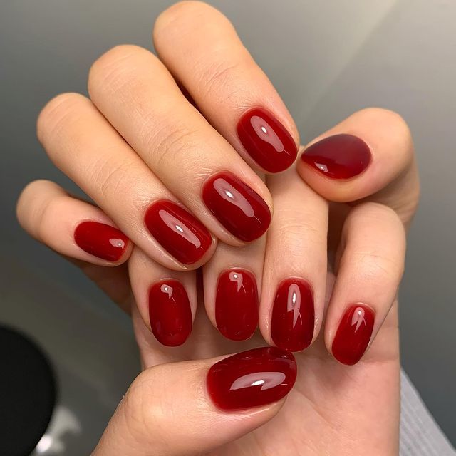 Glossy Red Short Nails Pictures, Photos, and Images for Facebook ...