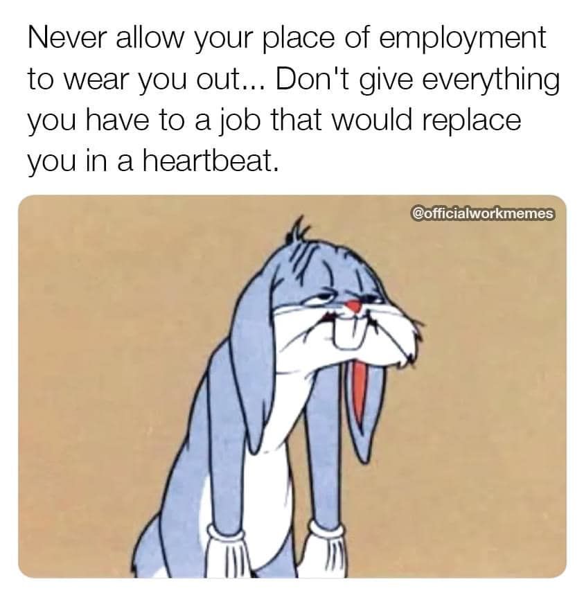 Don't Give Everything You Have To A Job That Would Replace You In A ...