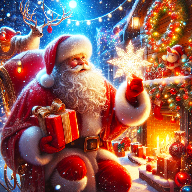 Santa Holding Glowing Snowflake Pictures, Photos, and Images for ...