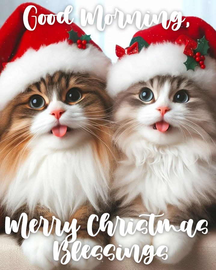 Holiday Kitties - Good Morning, Merry Christmas Blessings Pictures, Photos, and Images for ...