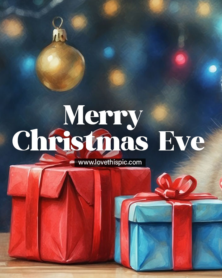 Merry Christmas Eve Greeting With Gifts Pictures, Photos, and Images ...