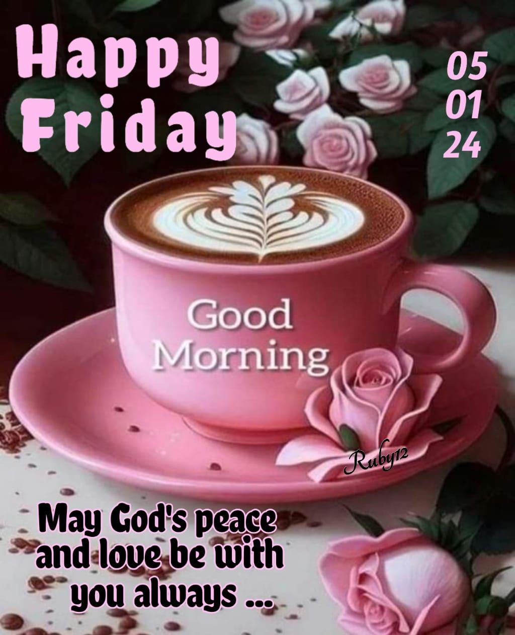 Pink Rose & Coffee - Happy Friday Morning Pictures, Photos, and Images ...