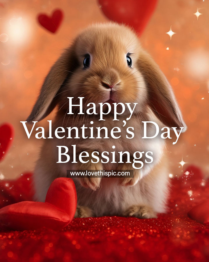 Happy Valentine's Blessings With Bunny Rabbit Pictures, Photos, and ...