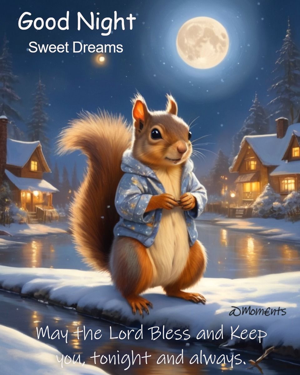 Winter Squirrel - Good Night. May The Lord Bless And Keep You, Tonight ...