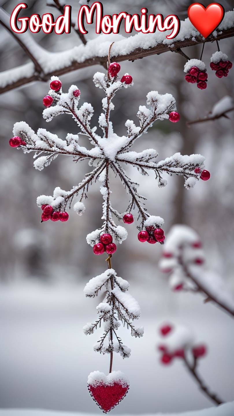 Good Morning Greeting With Frozen Berries Pictures, Photos, and Images ...