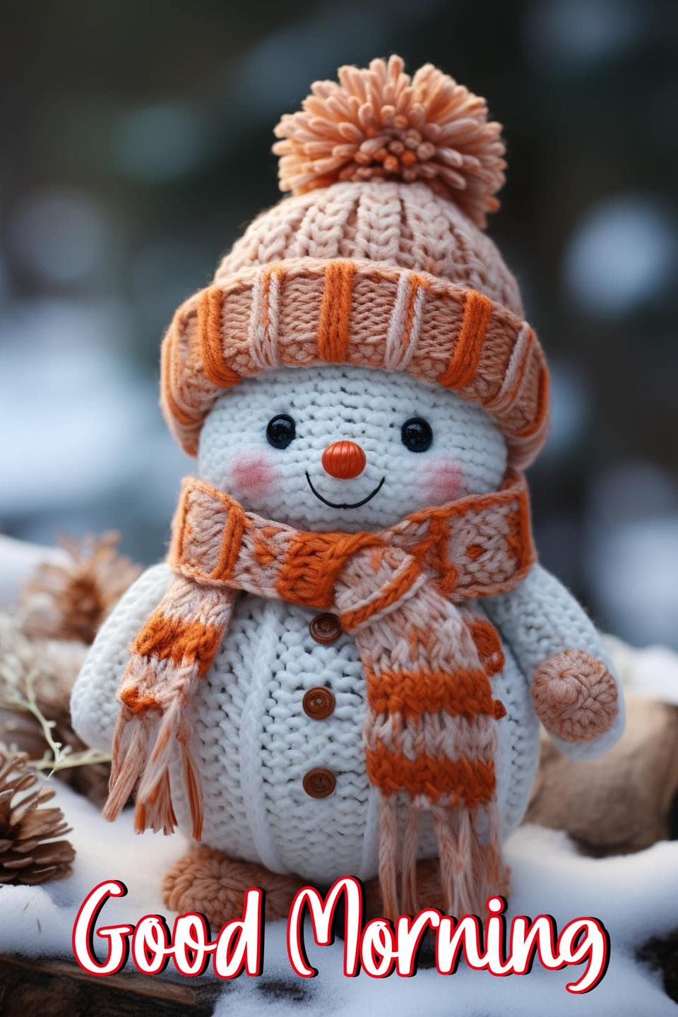 Good Morning Greeting With Cute Snowman Pictures, Photos, and Images ...