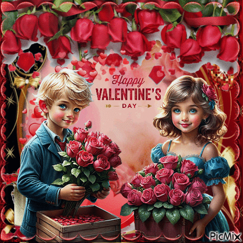 Guy & Girl With Roses - Happy Valentine's Day Pictures, Photos, and ...