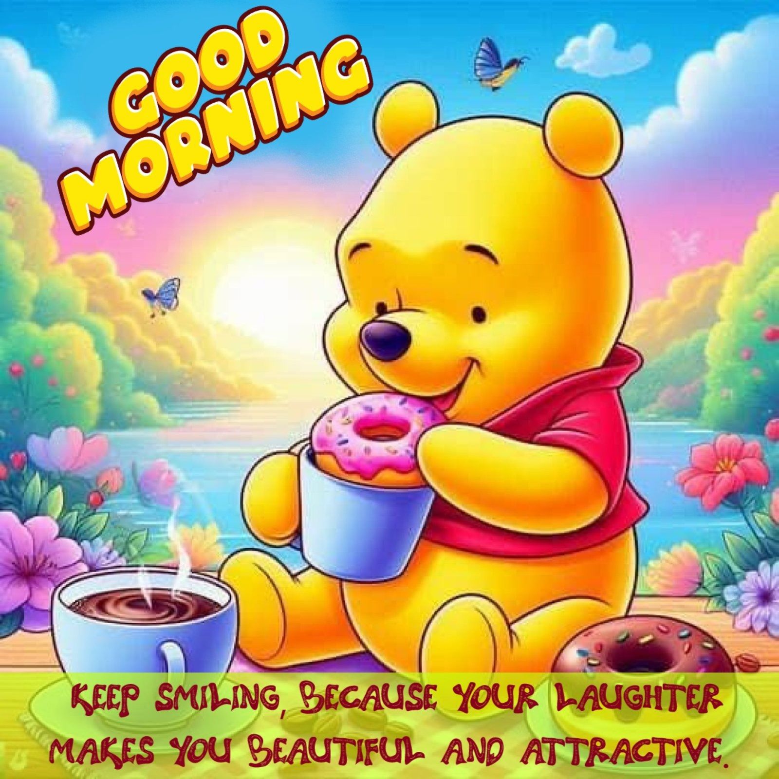 Adorable Winnie The Pooh Good Morning Colorful Quote Pictures, Photos ...