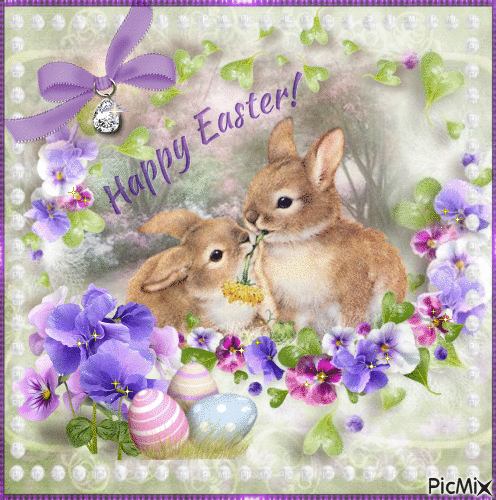 Bunny Holding Flower - Happy Easter! Pictures, Photos, and Images for ...