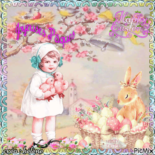 Vintage Girl - Happy Easter Animation Pictures, Photos, and Images for ...