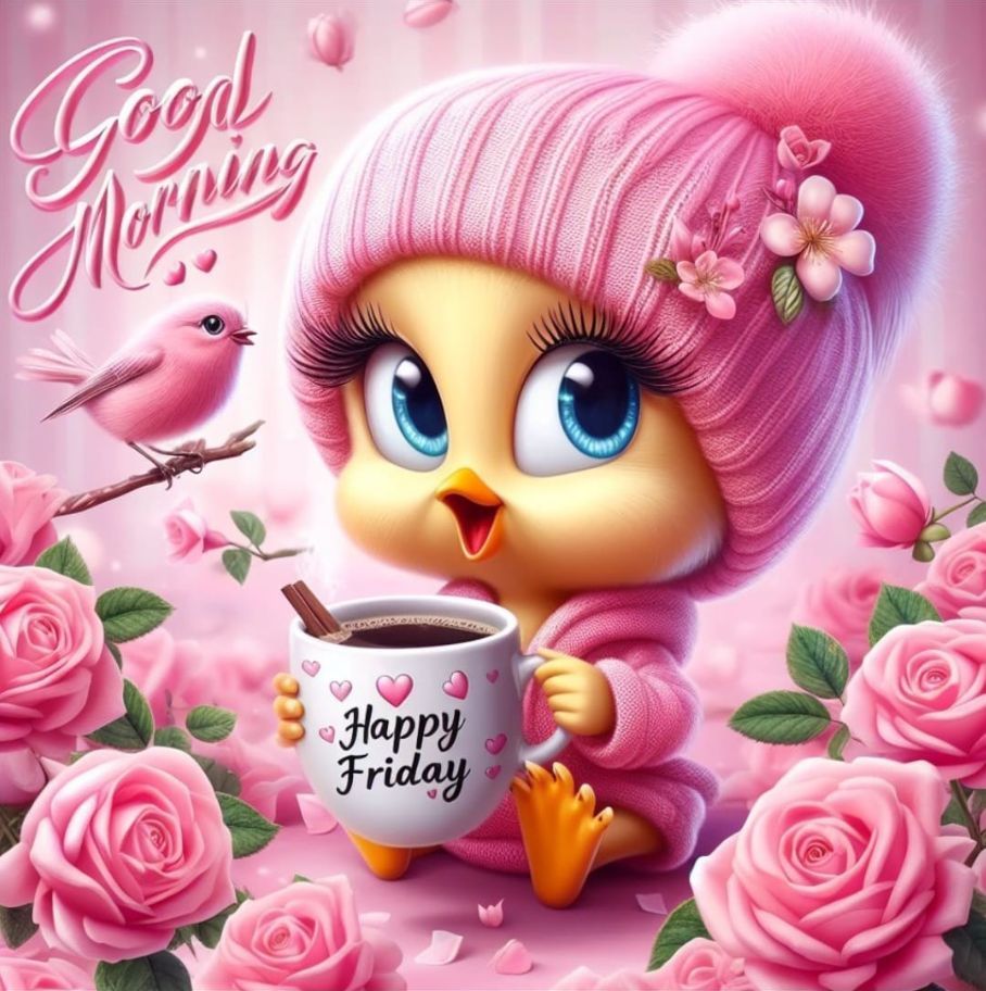 Tweety With Roses - Good Morning Happy Friday Pictures, Photos, and ...