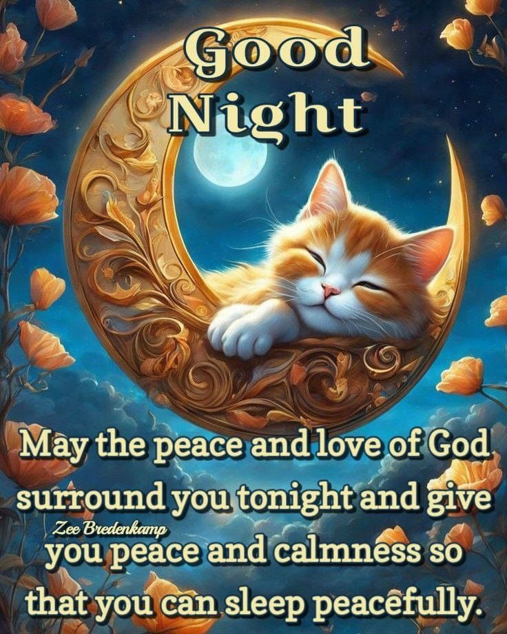 Moon Cat - Good Night. May Peace And The Love Of God Surround You ...