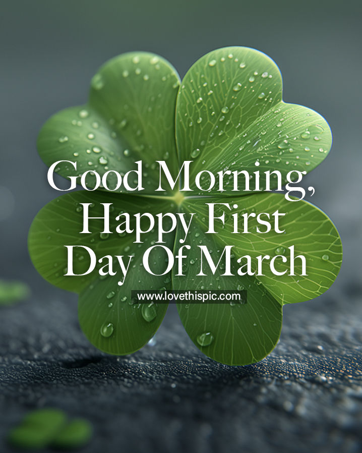 Wet Clover Happy First Day Of March Quote Pictures, Photos, and Images ...