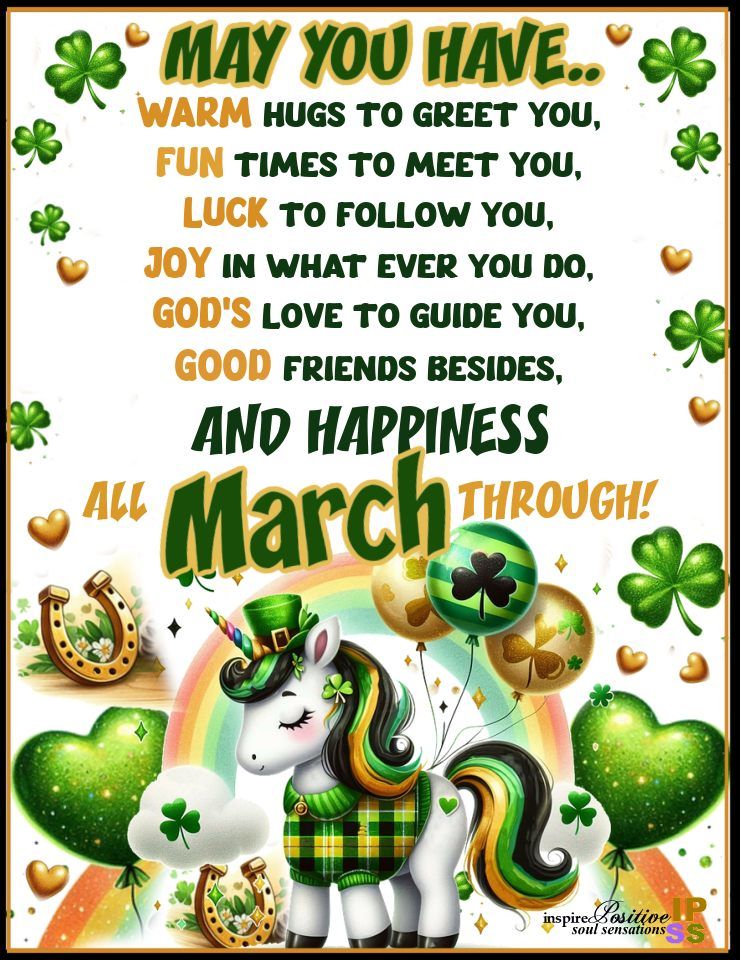 May You Have Luck, Hugs, And Blessings Throughout March Pictures ...