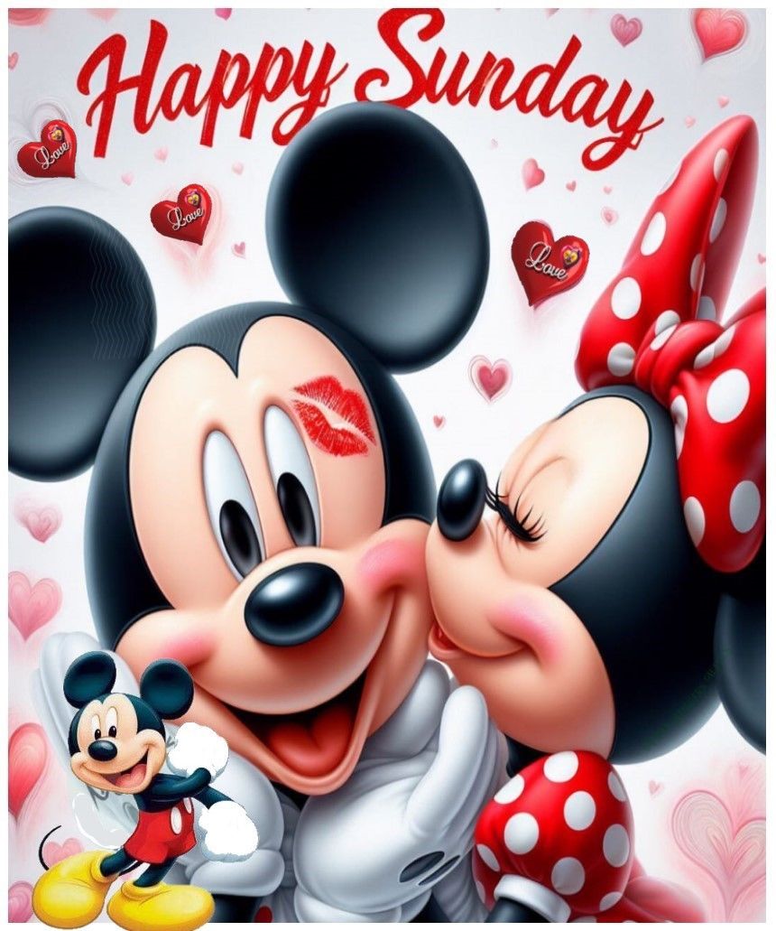 Minnie Kissing Mickey - Happy Sunday Greeting Pictures, Photos, and ...