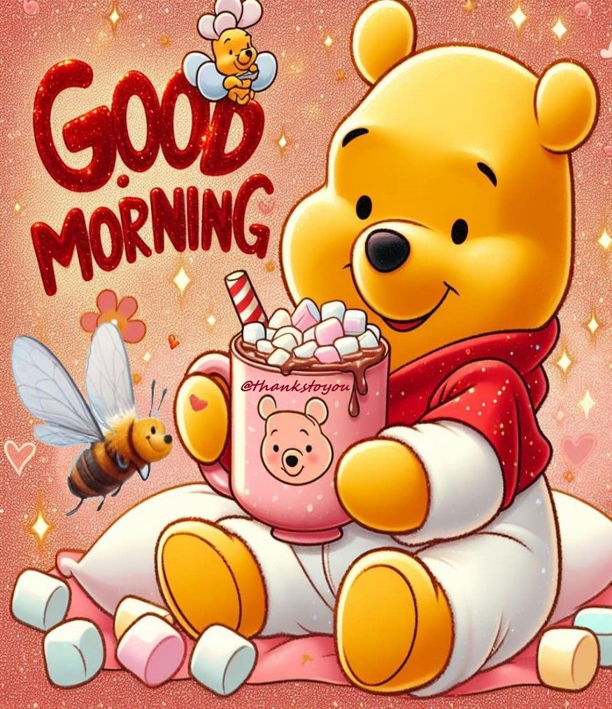 Winnie The Pooh With Hot Cocoa - Good Morning Pictures, Photos, and ...