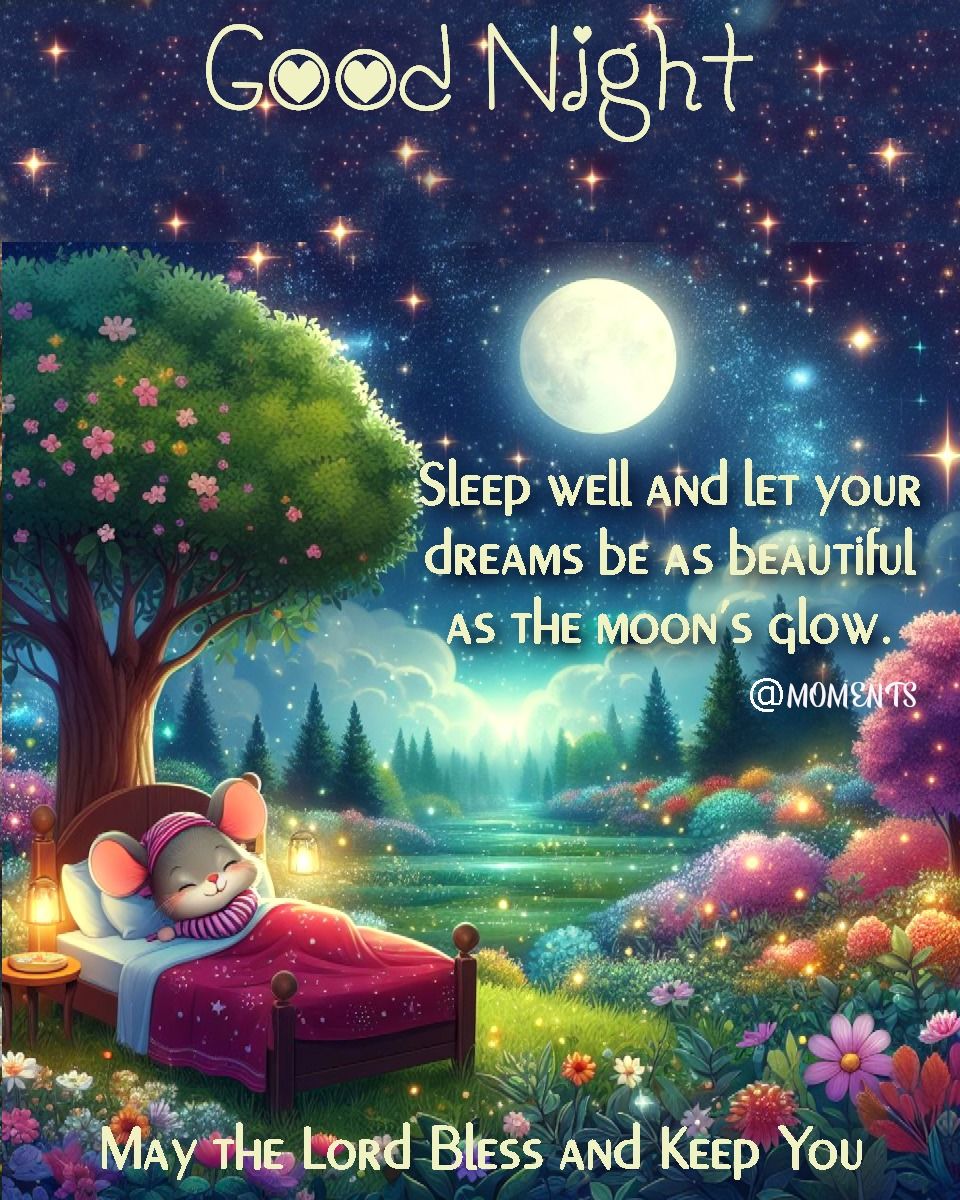 Sleep Well And Let Dreams Be As Beautiful As The Moon's Glow. Good ...