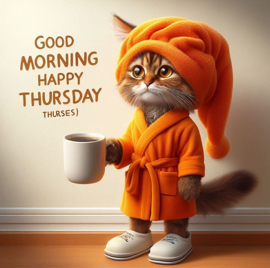 Cute Cat Relaxing Good Morning Happy Thursday Pictures, Photos, and ...