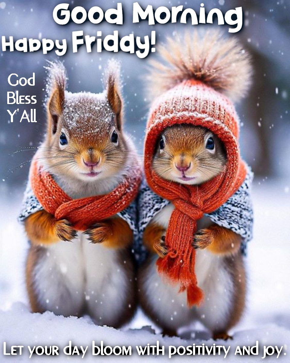 Winter Squirrel Happy Friday Morning Greeting Pictures, Photos, and ...