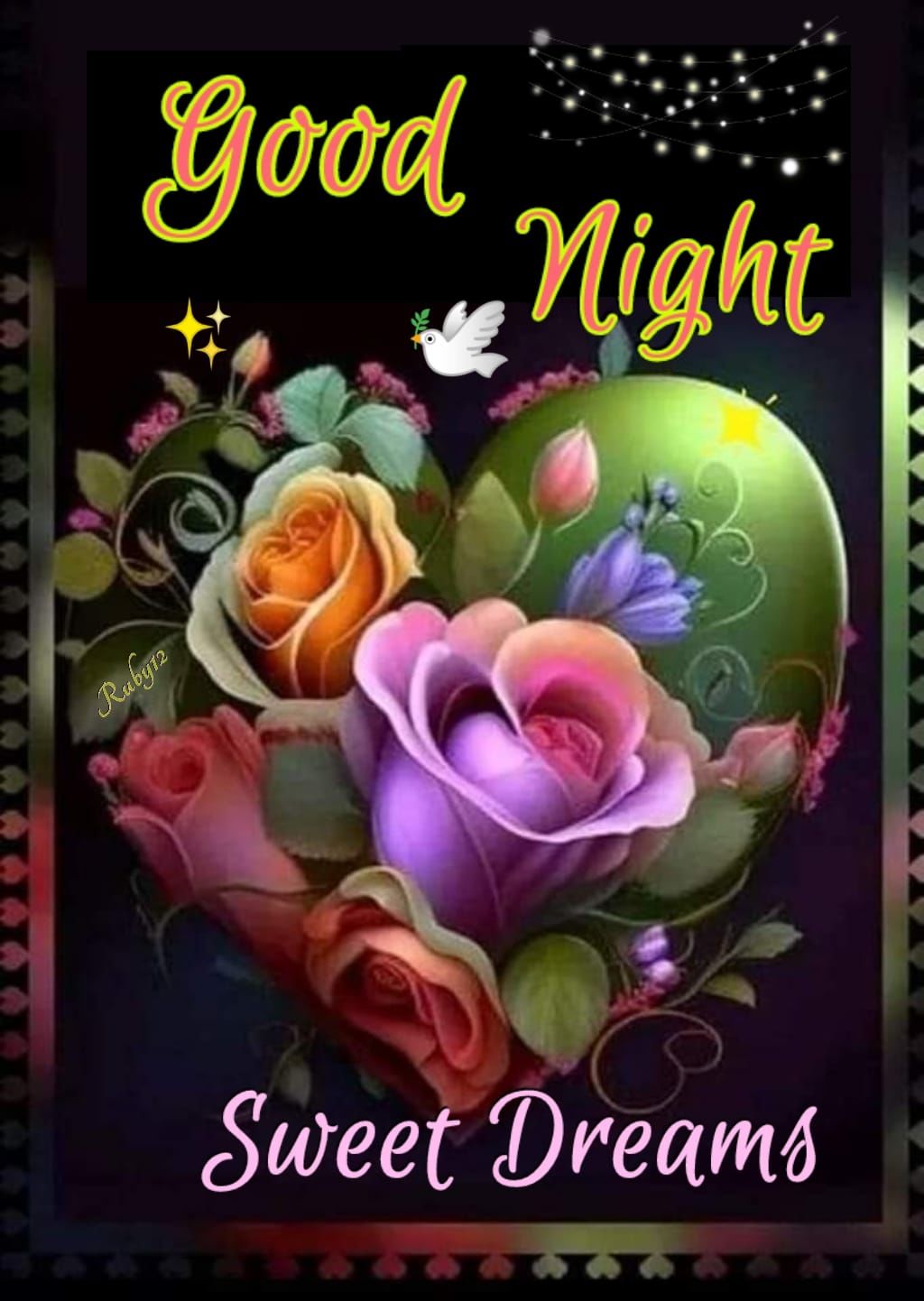 Colored Roses Good Night Greeting Pictures, Photos, and Images for ...