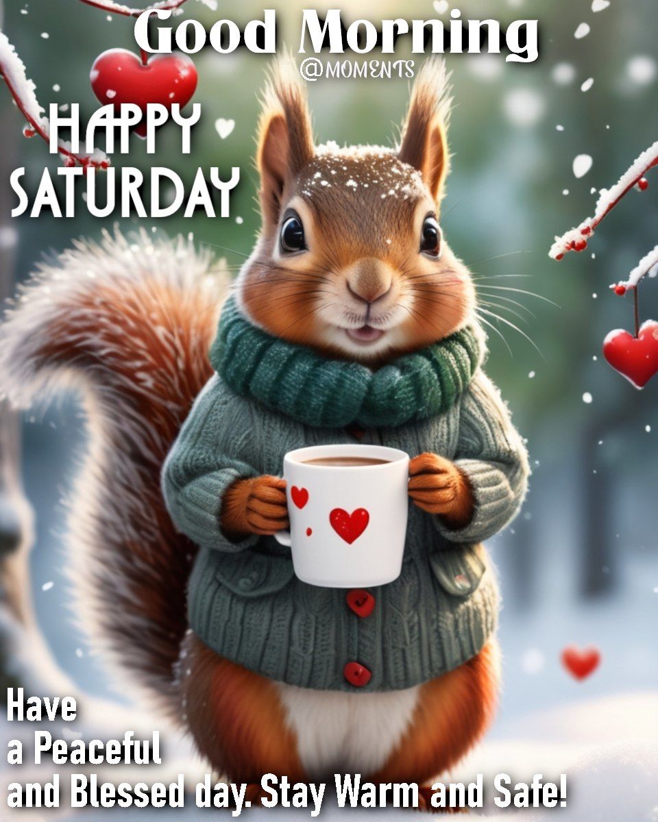 Squirrel Drinking Coffee - Good Morning, Happy Saturday Pictures ...