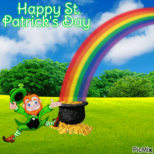 Leprechaun At Rainbow - Happy St. Patrick's Day Pictures, Photos, and ...