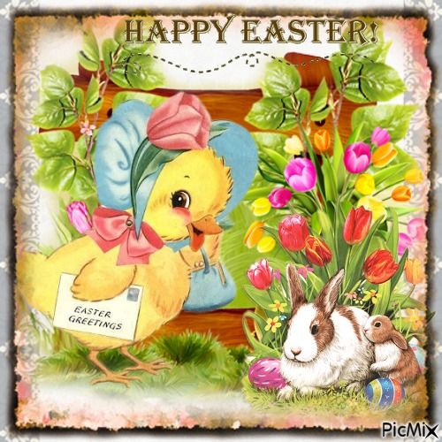 Vintage Chicky Happy Easter Greeting Gif Pictures, Photos, and Images ...