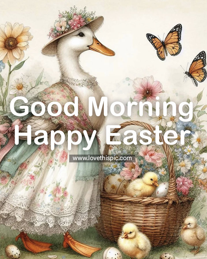 Vintage Duck Good Morning Easter Greeting Pictures, Photos, and Images ...