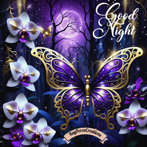 Purple Butterfly Good Night Quote Pictures, Photos, and Images for ...