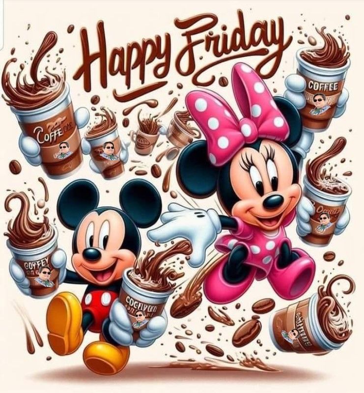 Happy Friday Coffee Quote With Minnie & Mickey Pictures, Photos, and ...