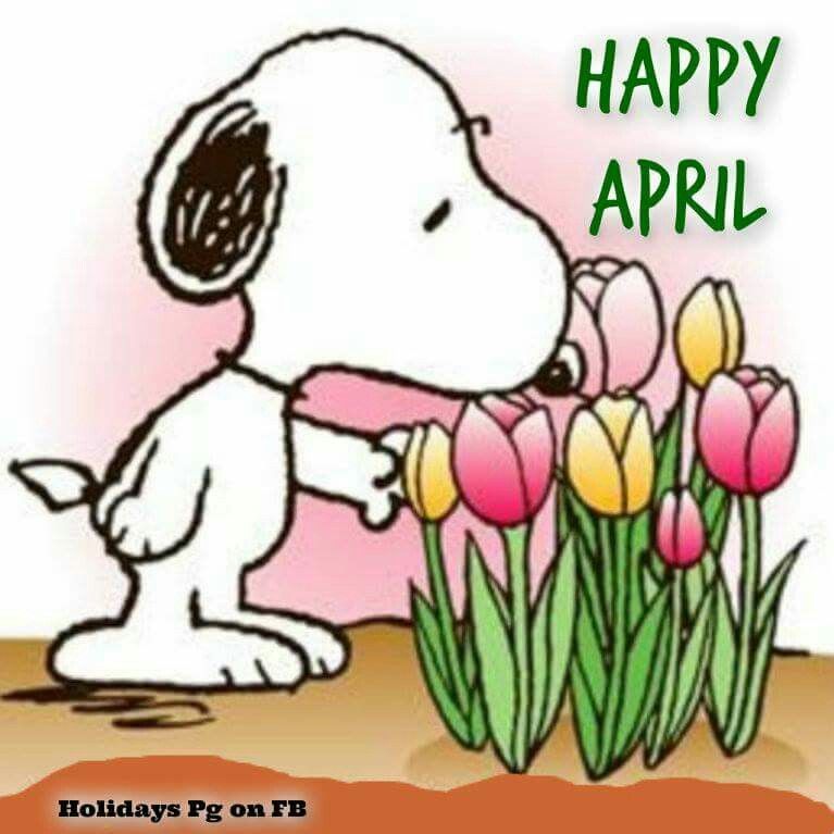 Snoopy With Flowers Happy April Quote Pictures, Photos, and Images for ...