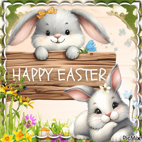 Little Cute Bunnies Happy Easter Gif Pictures, Photos, and Images for ...