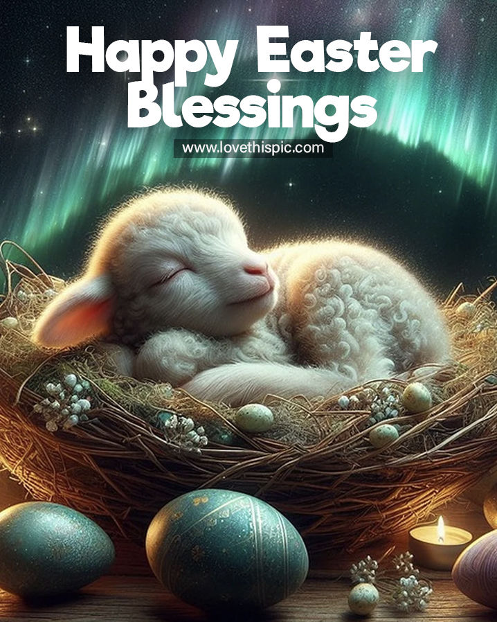 Sleeping Lamb Happy Easter Blessing Quote Pictures, Photos, and Images for Facebook, Tumblr ...