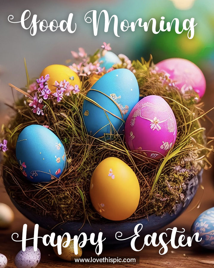 Easter Egg Nest - Good Morning Happy Easter Quote Pictures, Photos, and ...