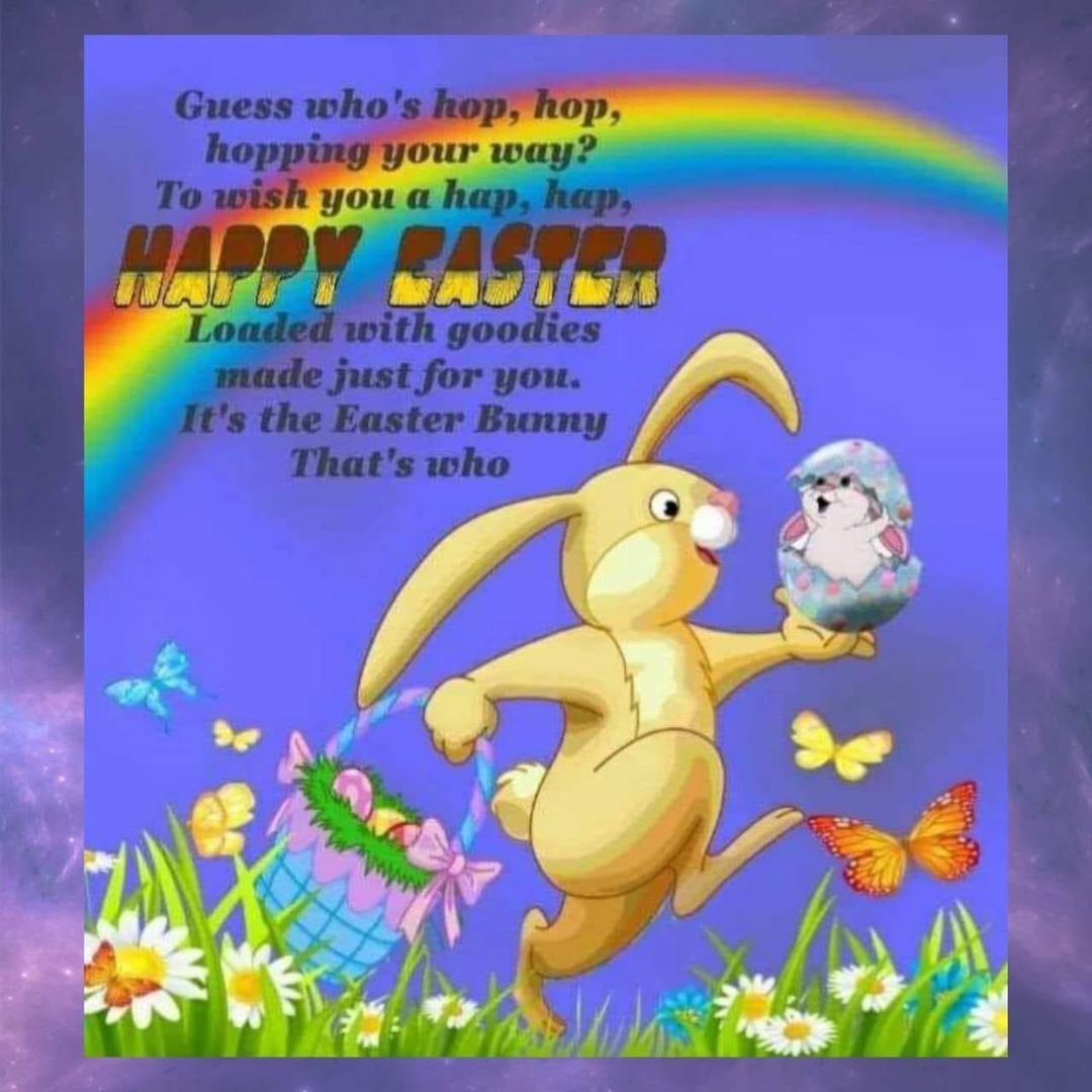 Guess Who's Hop Hop Hopping Your Way To Wish You A Hap Hap Happy Easter ...