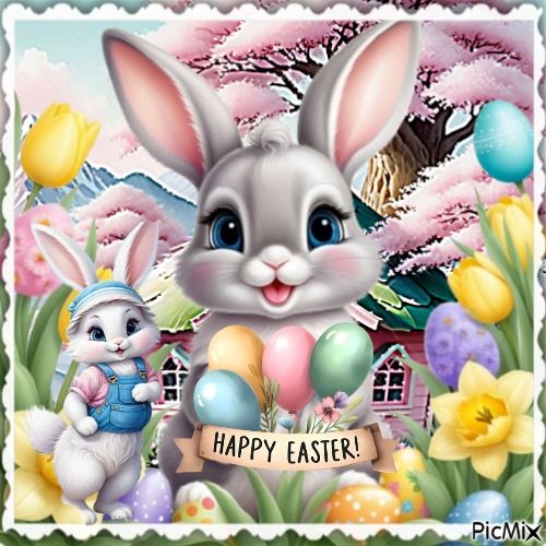 Cute Smiling Bunnies Happy Easter Gif Pictures, Photos, and Images for ...
