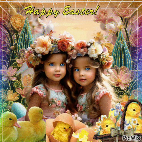 Flower Girls Happy Easter GIf Pictures, Photos, and Images for Facebook ...
